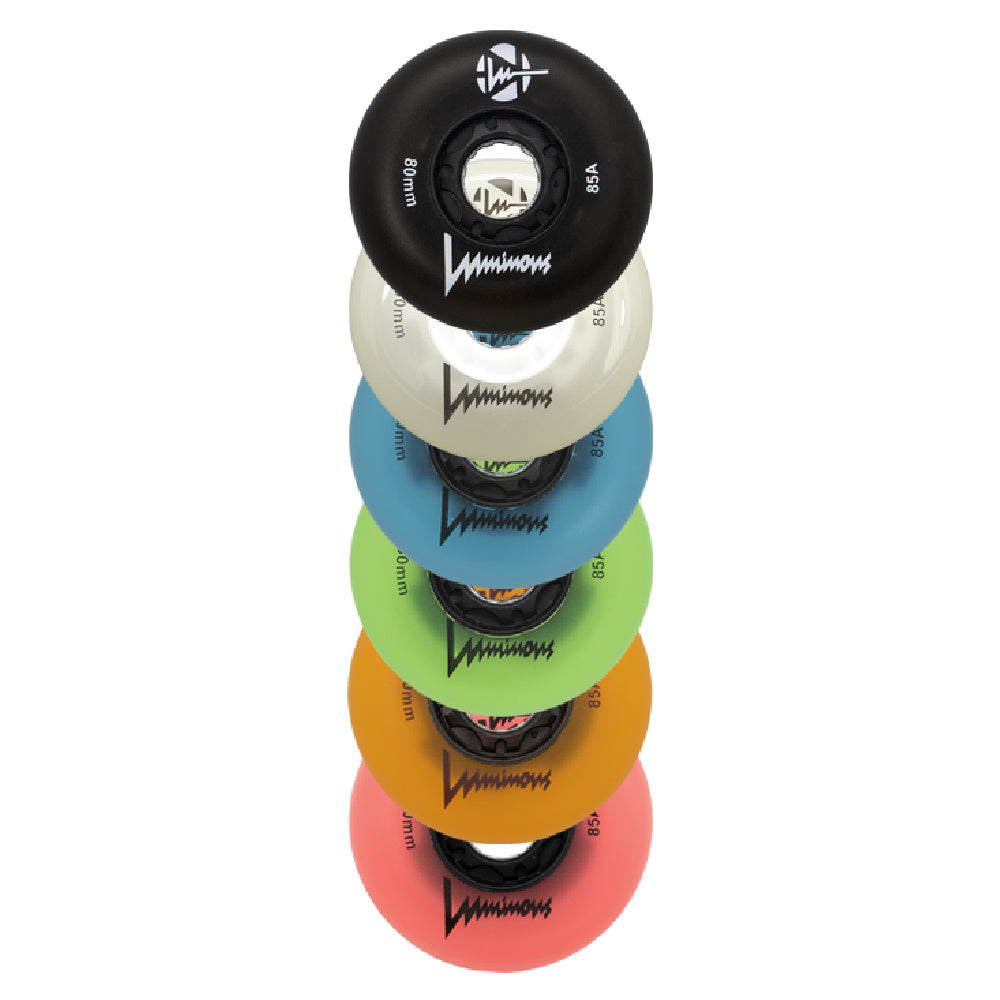 Luminous LED Glow Inline Skate Wheel 4pack 80mm | Bayside Blades