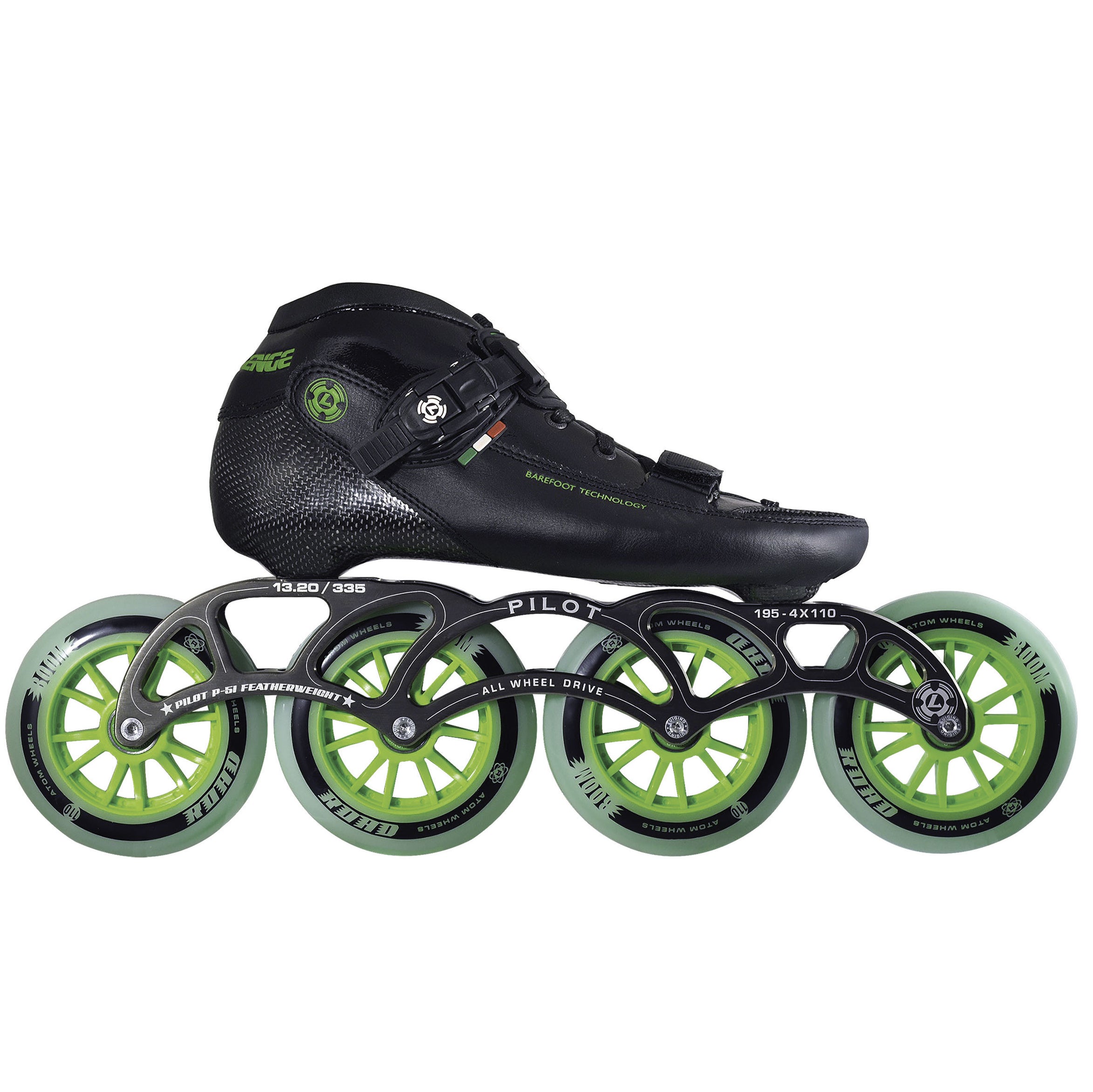 Luigino Challenge Pilot P51 Inline Speed Skate package I Bayside Blades