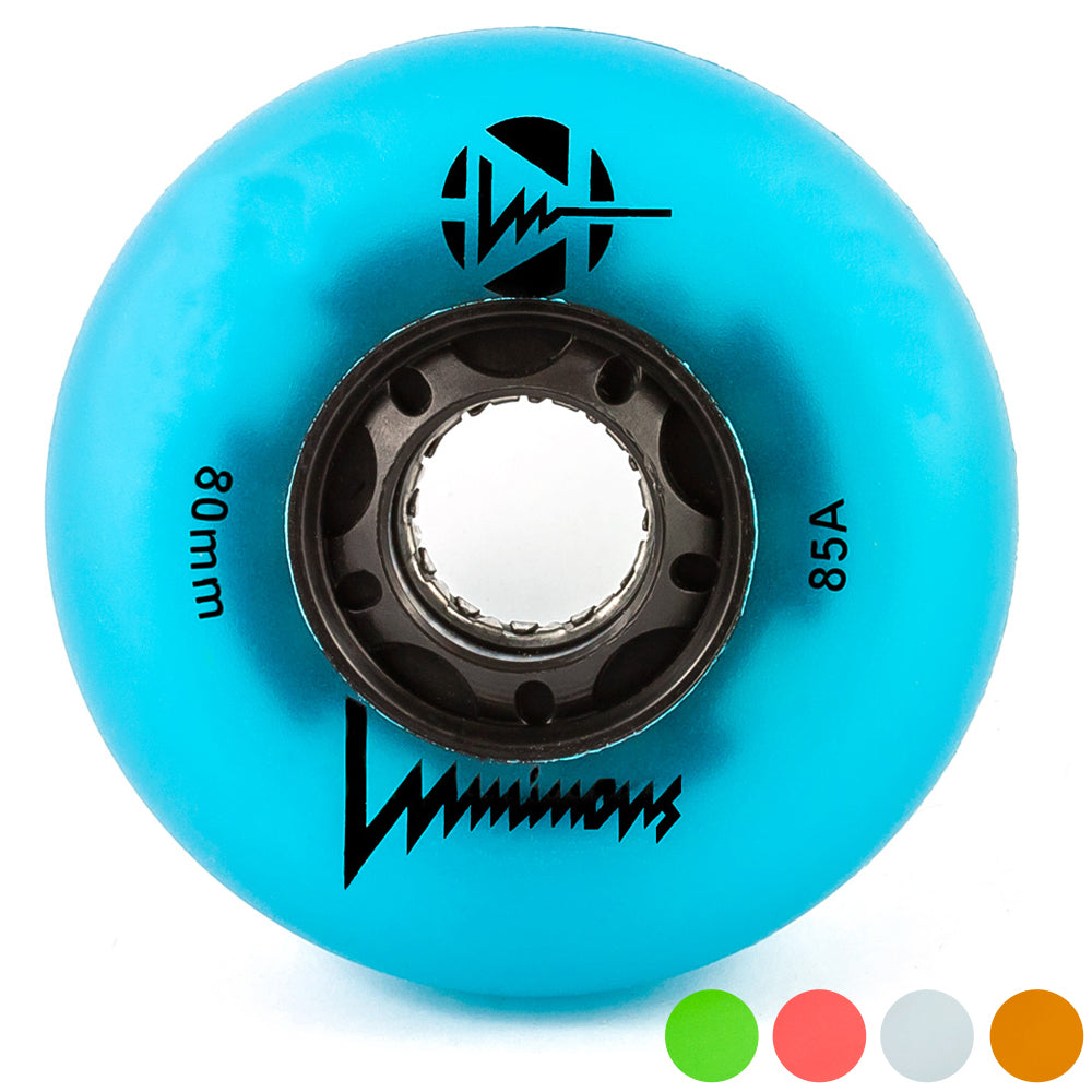 Luminous LED Glow Inline Skate Wheel 4pack 80mm | Bayside Blades